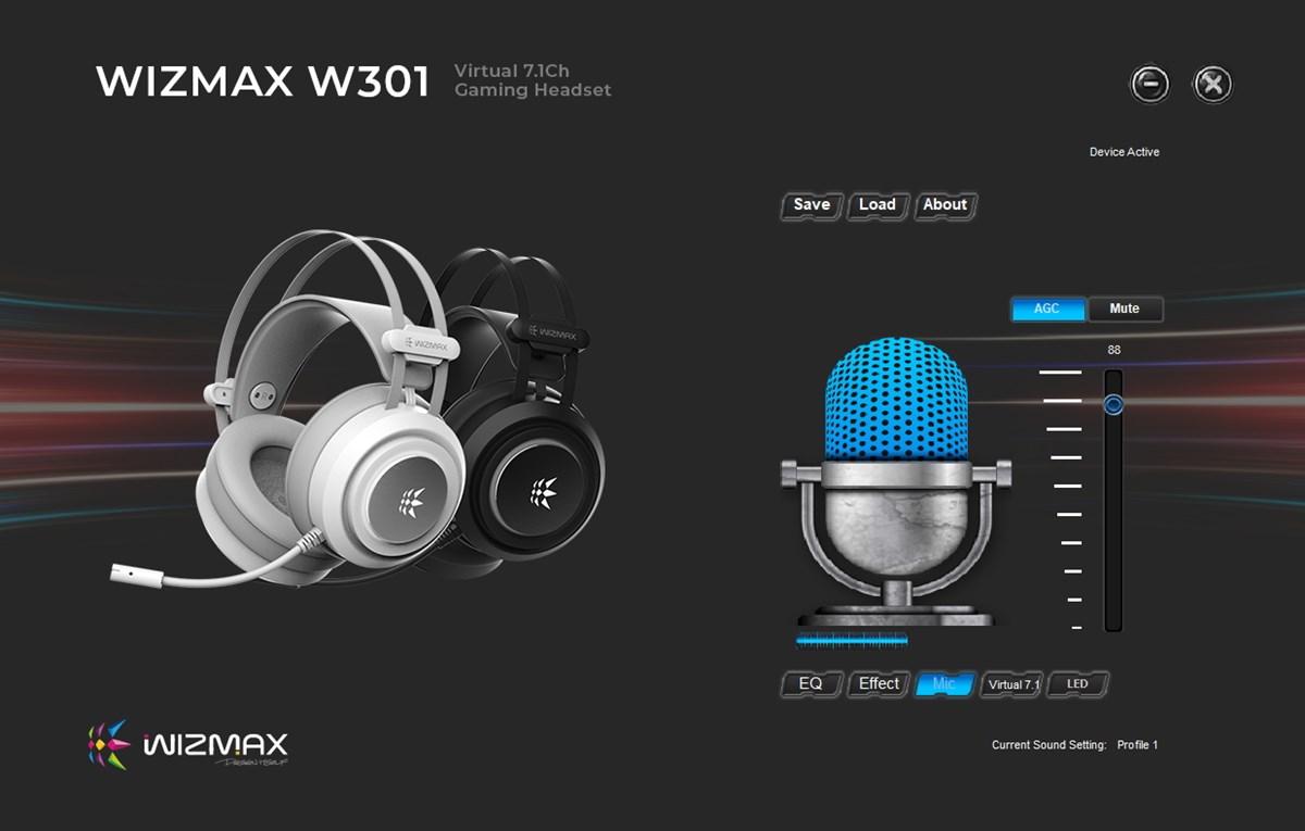 노이즈 캔슬링 마이크로 소통력 강화한 ‘마이크로닉스 WIZMAX W301 7.1채널 RGB 게이밍 헤드셋’