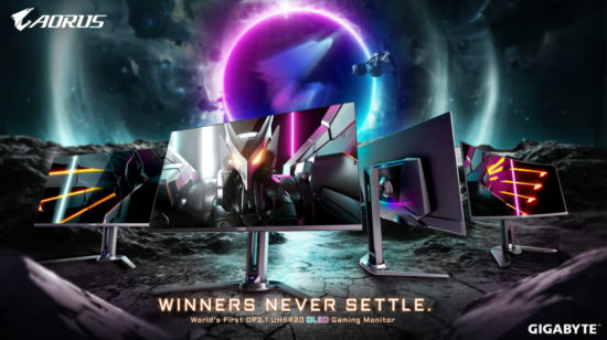 기가바이트, CES 2024에서 세계 최초 DP2.1 UHBR20 게이밍 모니터 공개